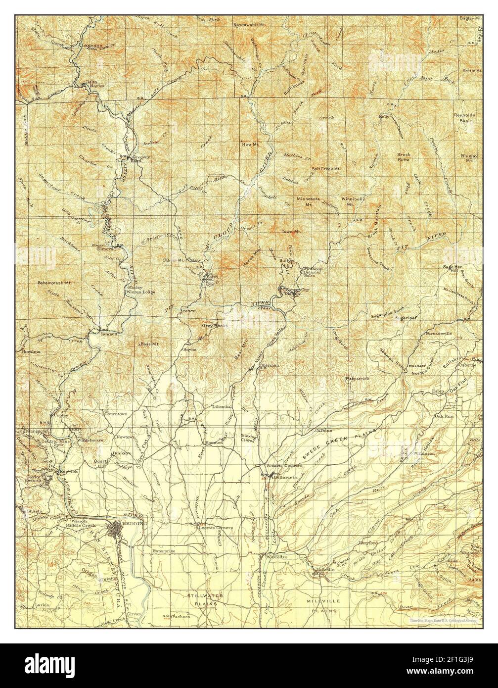 Map of redding california Cut Out Stock Images & Pictures - Alamy