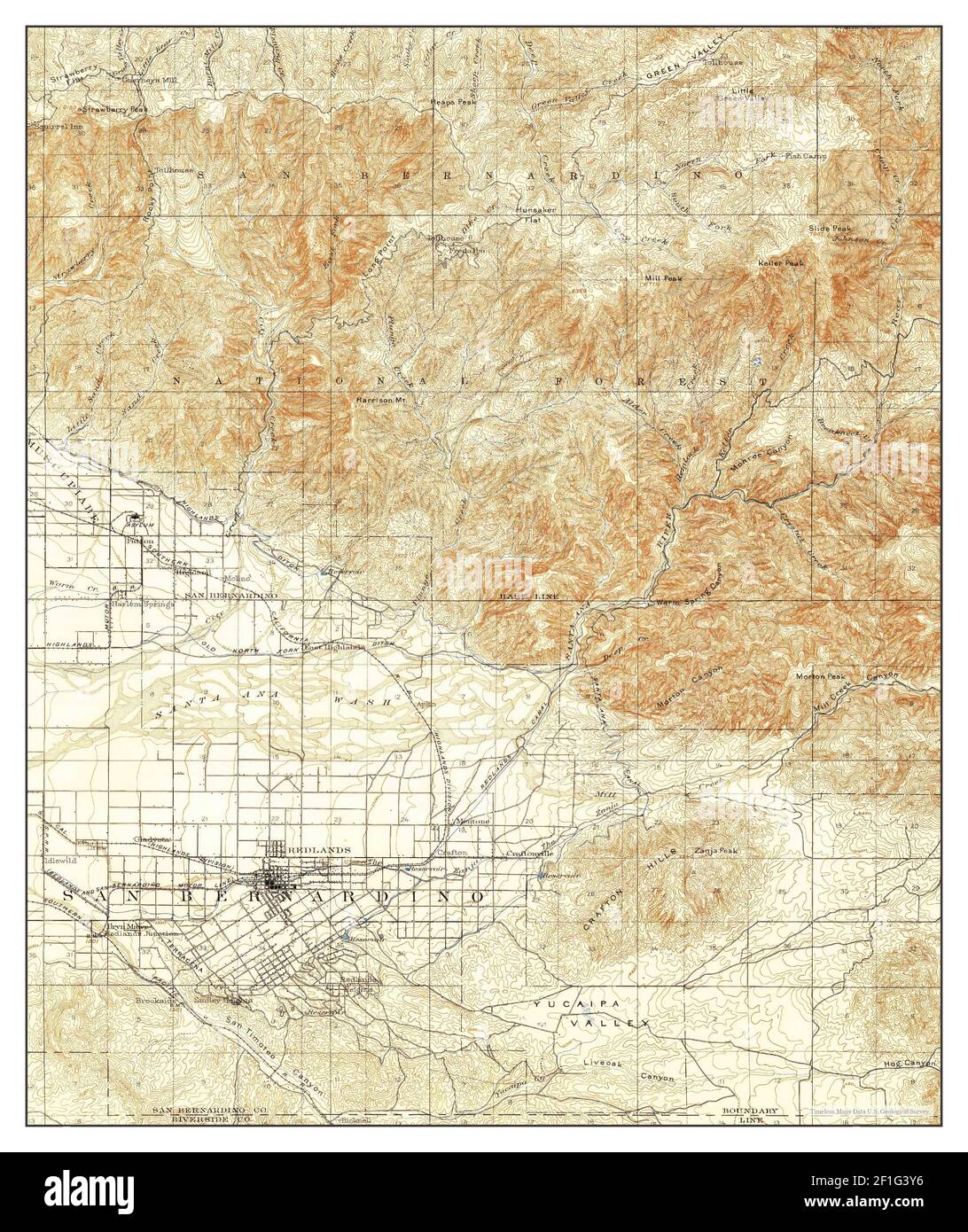 Redlands, California, map 1901, 1:62500, United States of America by ...