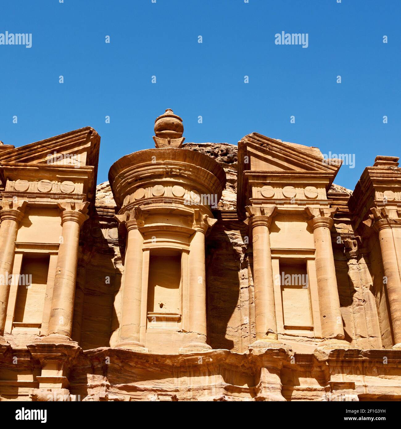 The antique site of petra in jordan the monastery Stock Photo - Alamy
