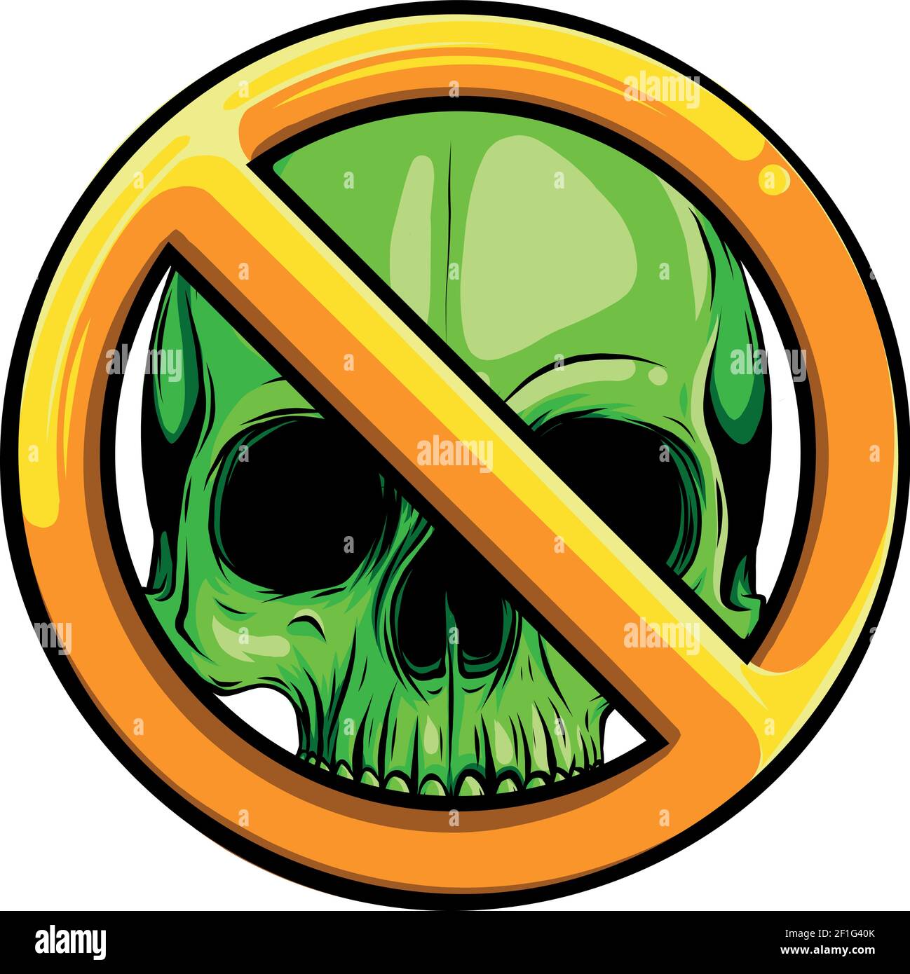 Prohibited Warning skull icon. vector illustration design Stock Vector ...