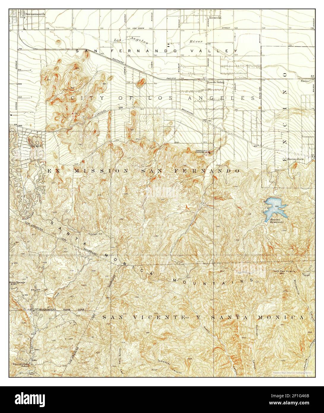 Reseda, California, map 1928, 1:24000, United States of America by ...