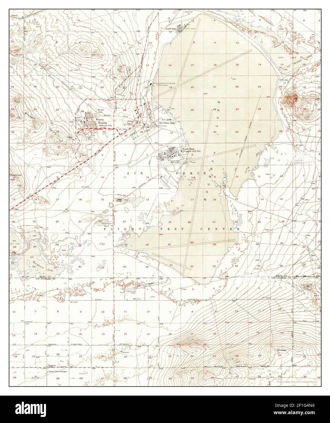 Rogers Lake, California, map 1956, 1:62500, United States of America by ...