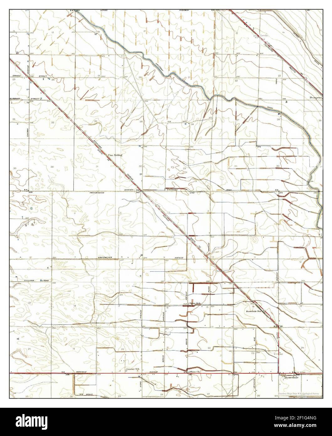 Rosedale, California, map 1933, 1:31680, United States of America by ...