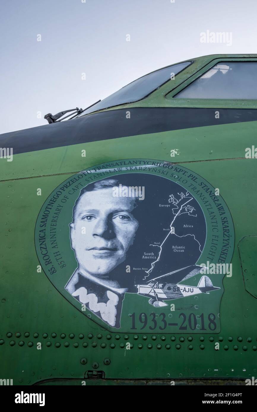 Portrait of Jan Skarzynski on the plane (85th anniversary of the flight ...