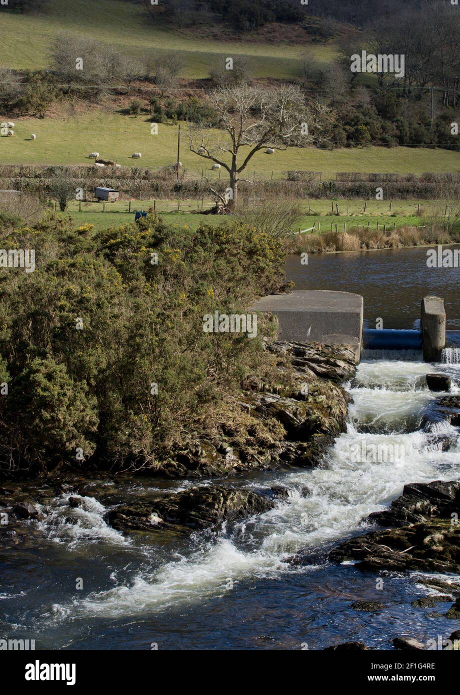 Waterfalls by the Cwm Rheidol Reservoir in Ceredigion,Wales,UK Stock ...