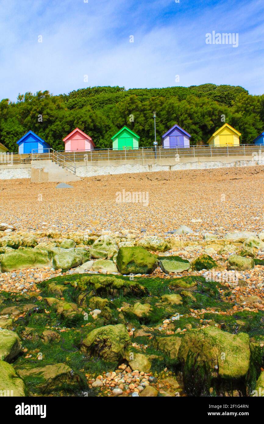 Folkestone kent beach huts hi-res stock photography and images - Alamy