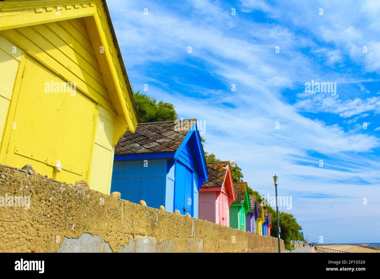 Folkestone beach huts hi-res stock photography and images - Alamy