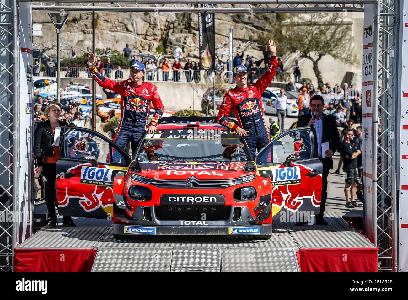 01 OGIER Sebastien (FRA), INGRASSIA Julien (FRA), CITROEN C3 WRC, CITROEN TOTAL WRT, podium ...