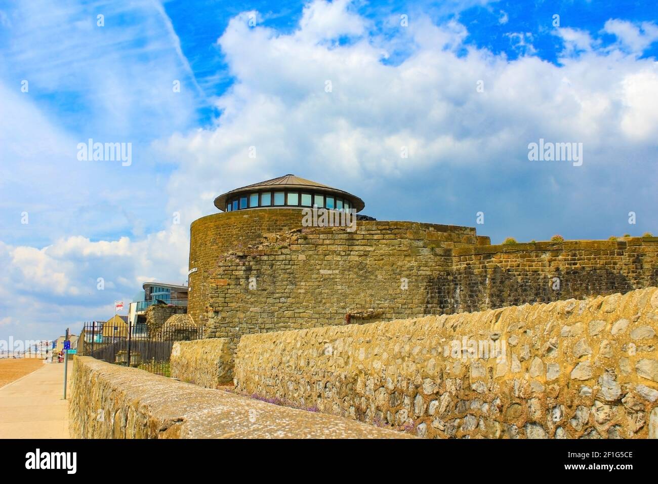 View of Sandgate Castle- an artillery fort originally constructed by ...