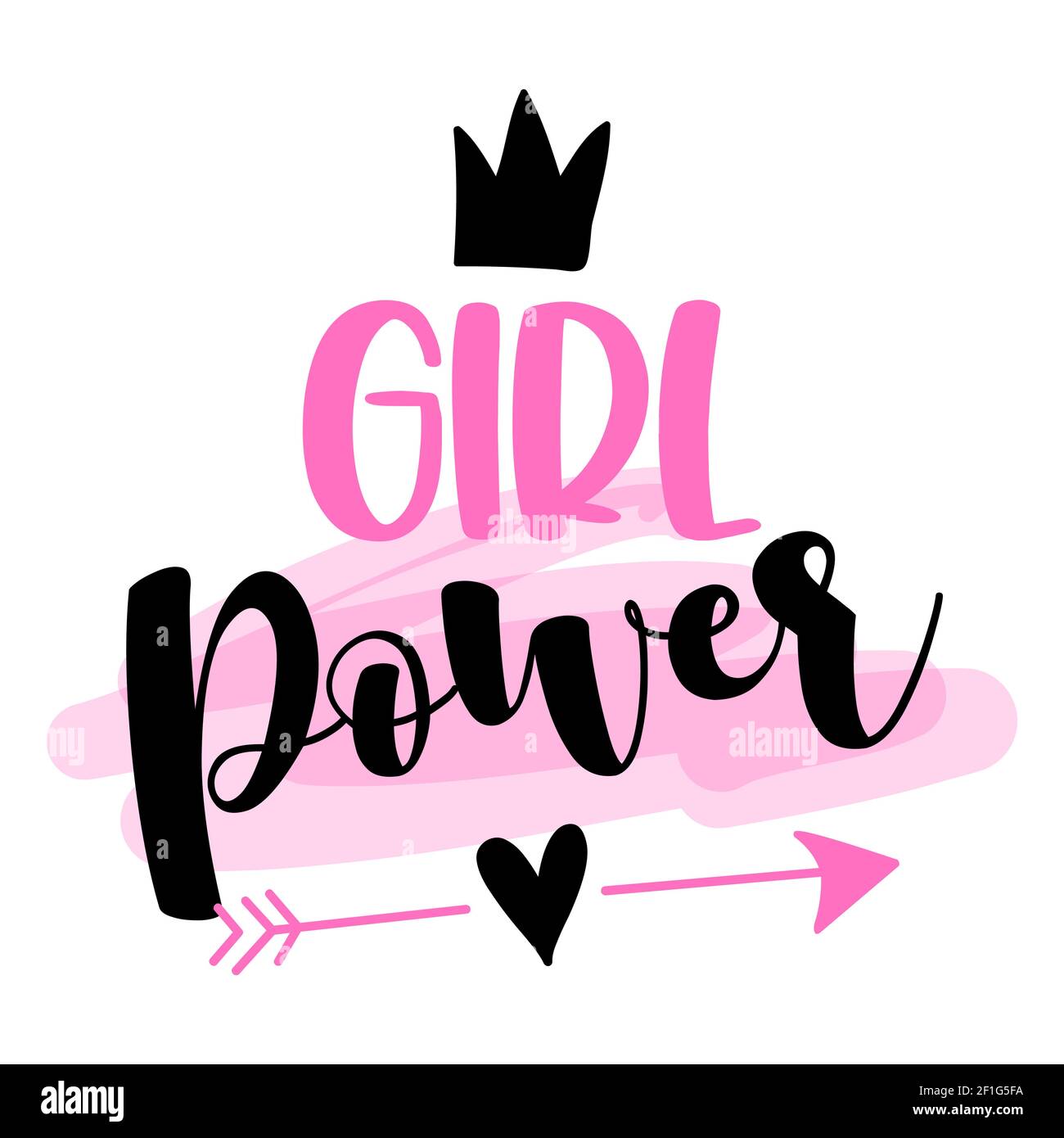 Girl Power - Hand drawn lettering quote. Vector illustration. Good for scrap booking, posters ...