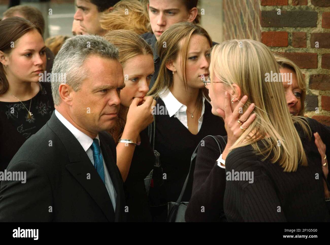 FRIENDS ARRIVE AT THE MEMORIAL SERVICE FOR MILLY DOWLER AT GUILDFORD ...