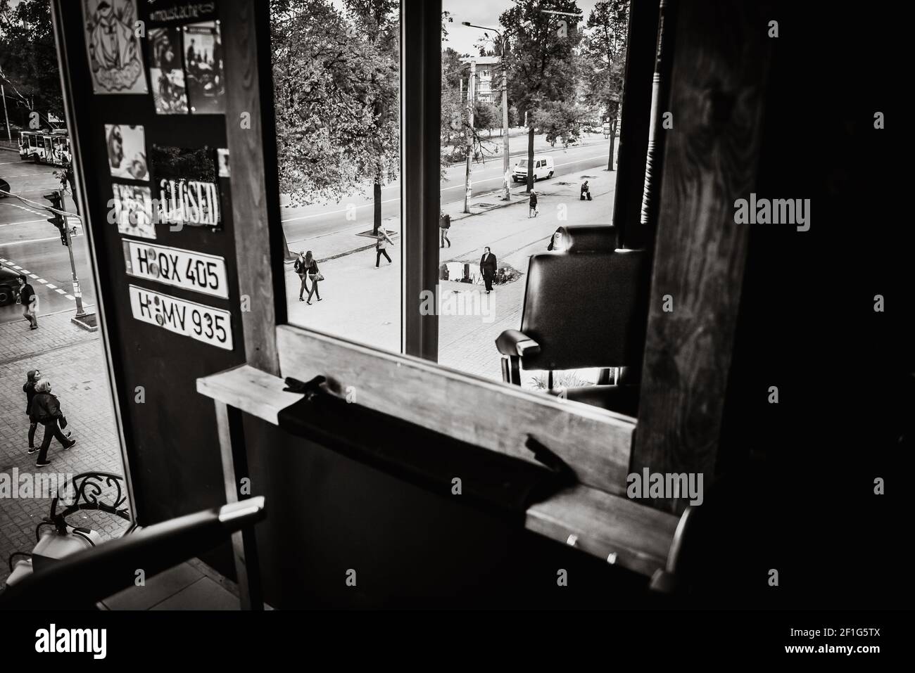 Bar ber shop vintage interior Stock Photo - Alamy