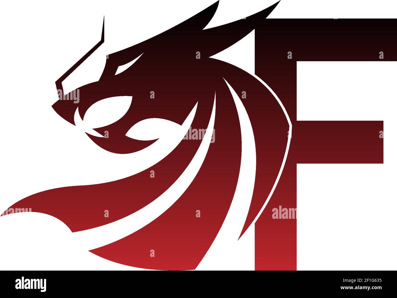 Letter F logo icon with dragon design vector illustration Stock Vector ...
