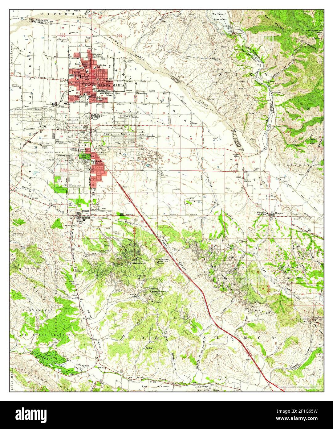 Santa maria california map hi-res stock photography and images - Alamy