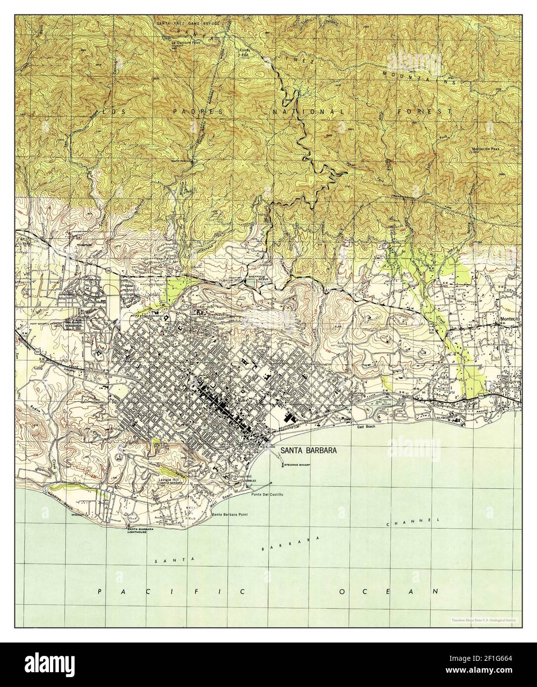 Santa Barbara, California, map 1944, 1:31680, United States of America ...