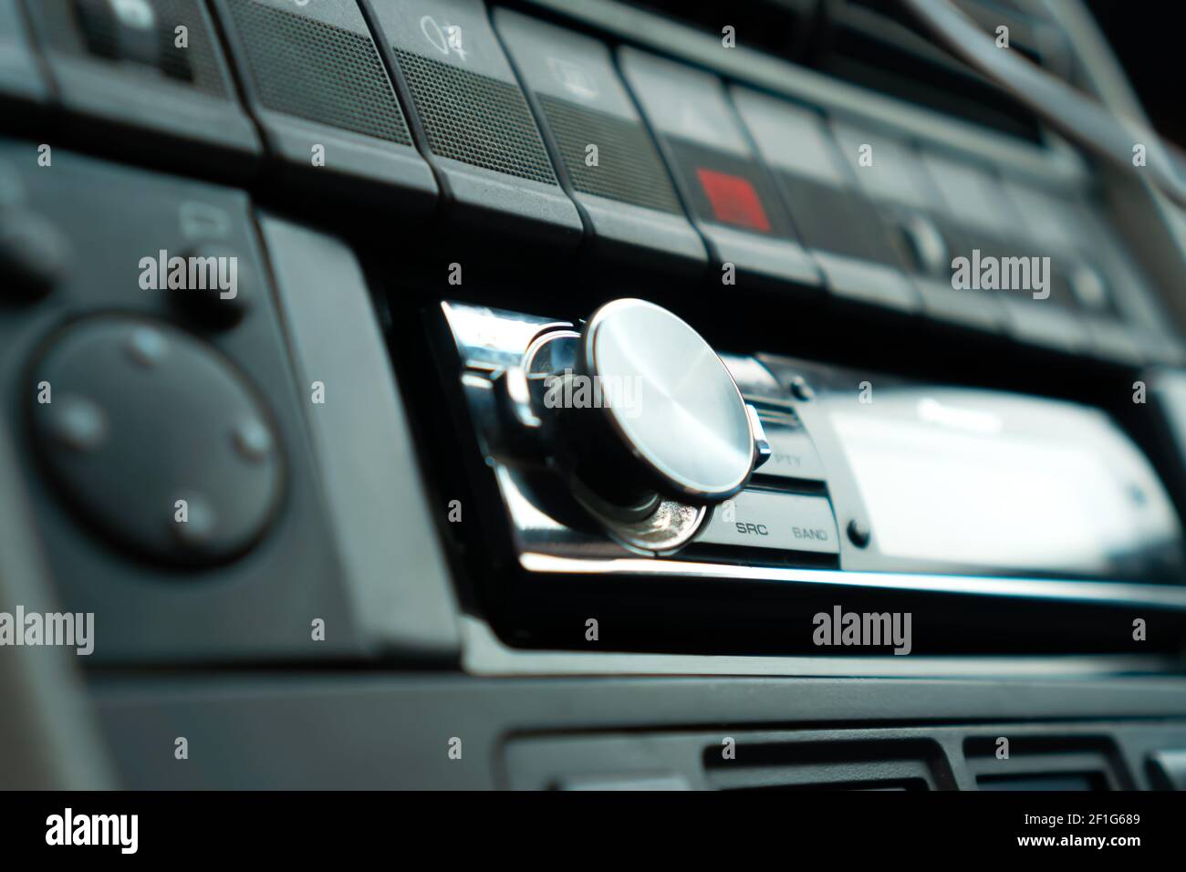 Gray tape recorder close-up inside the car Stock Photo - Alamy