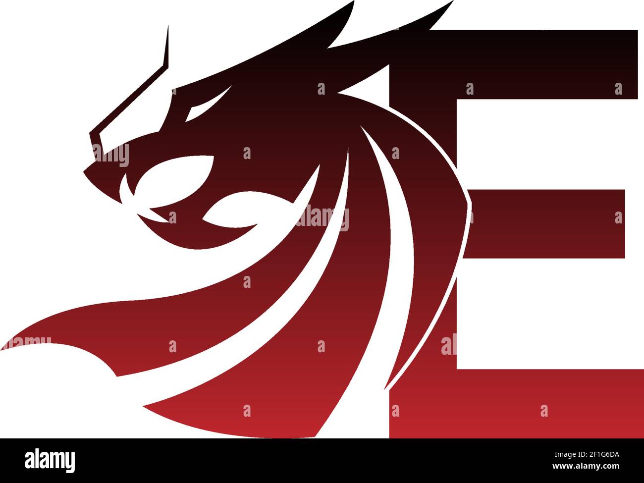 Letter E logo icon with dragon design vector illustration Stock Vector ...