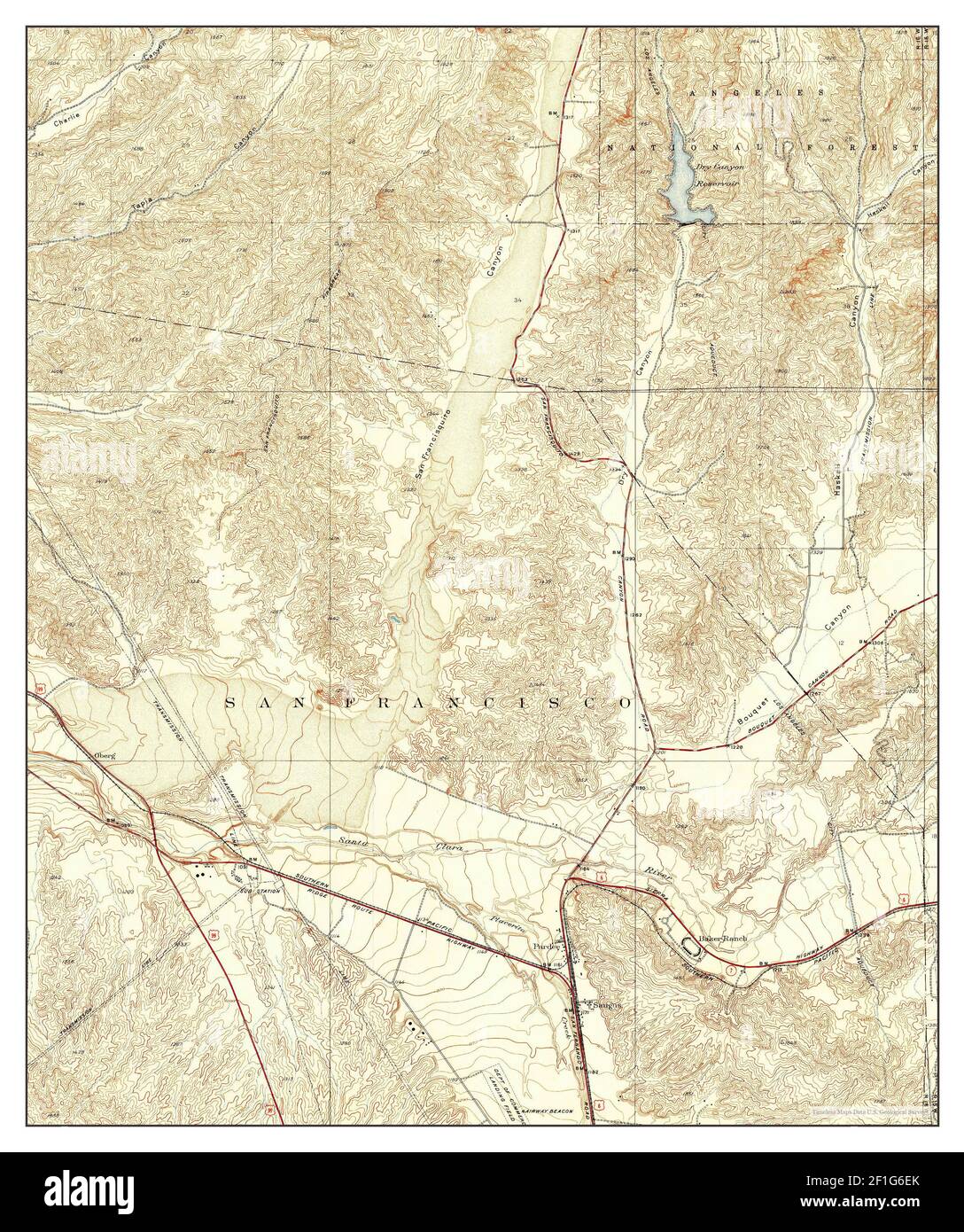 Saugus, California, map 1933, 1:24000, United States of America by ...
