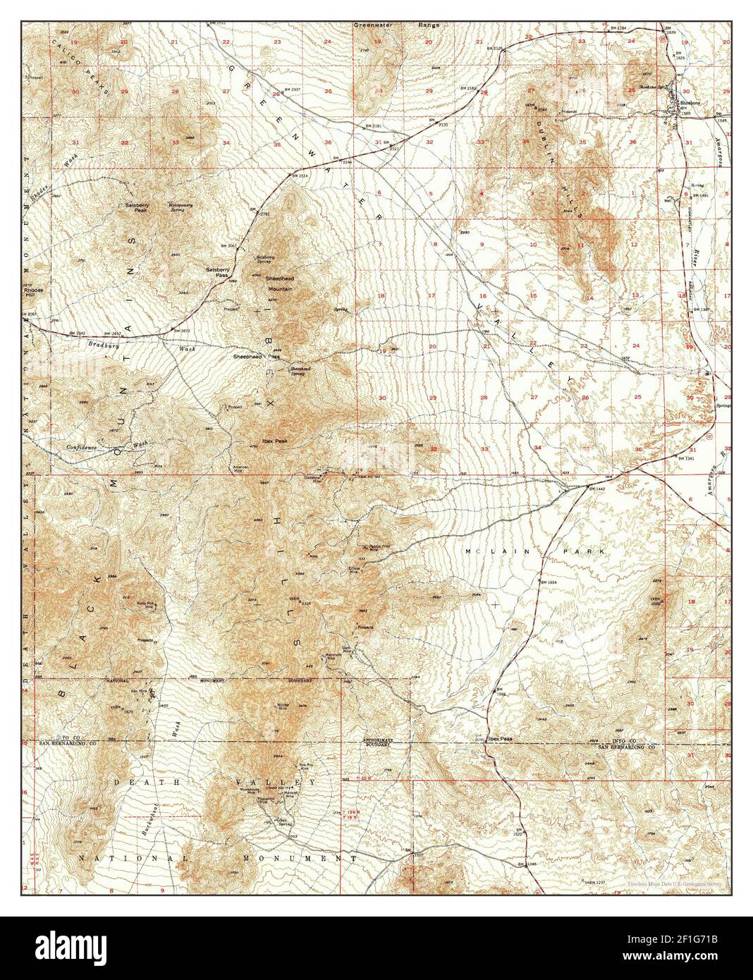 Map of shoshone hi-res stock photography and images - Alamy