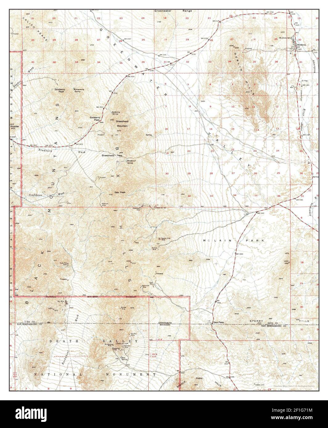 Map of shoshone Cut Out Stock Images & Pictures - Alamy