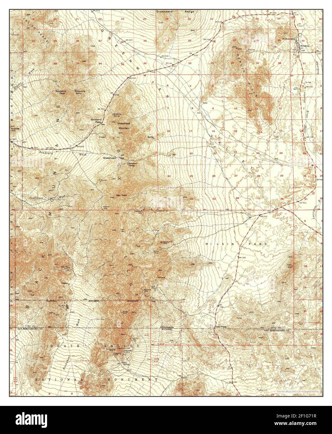 Map of shoshone hi-res stock photography and images - Alamy