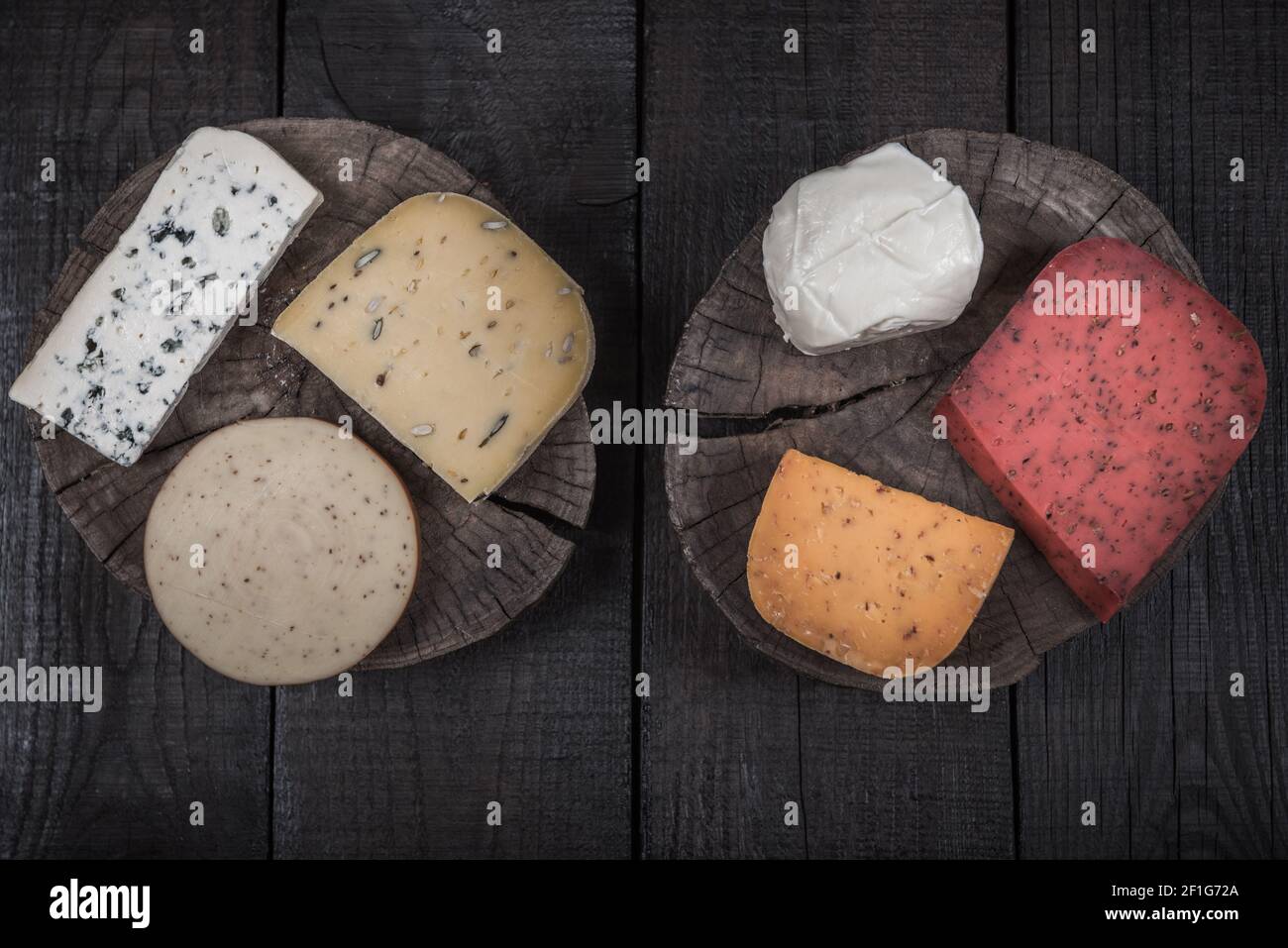 Many kinds of cheeses Stock Photo - Alamy
