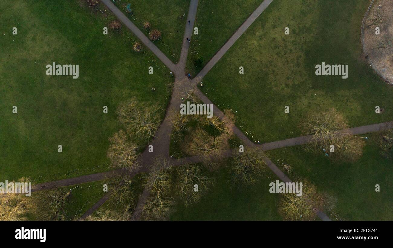 An aerial view over Edinburgh's Leith Links. Credit: Euan Cherry Stock ...