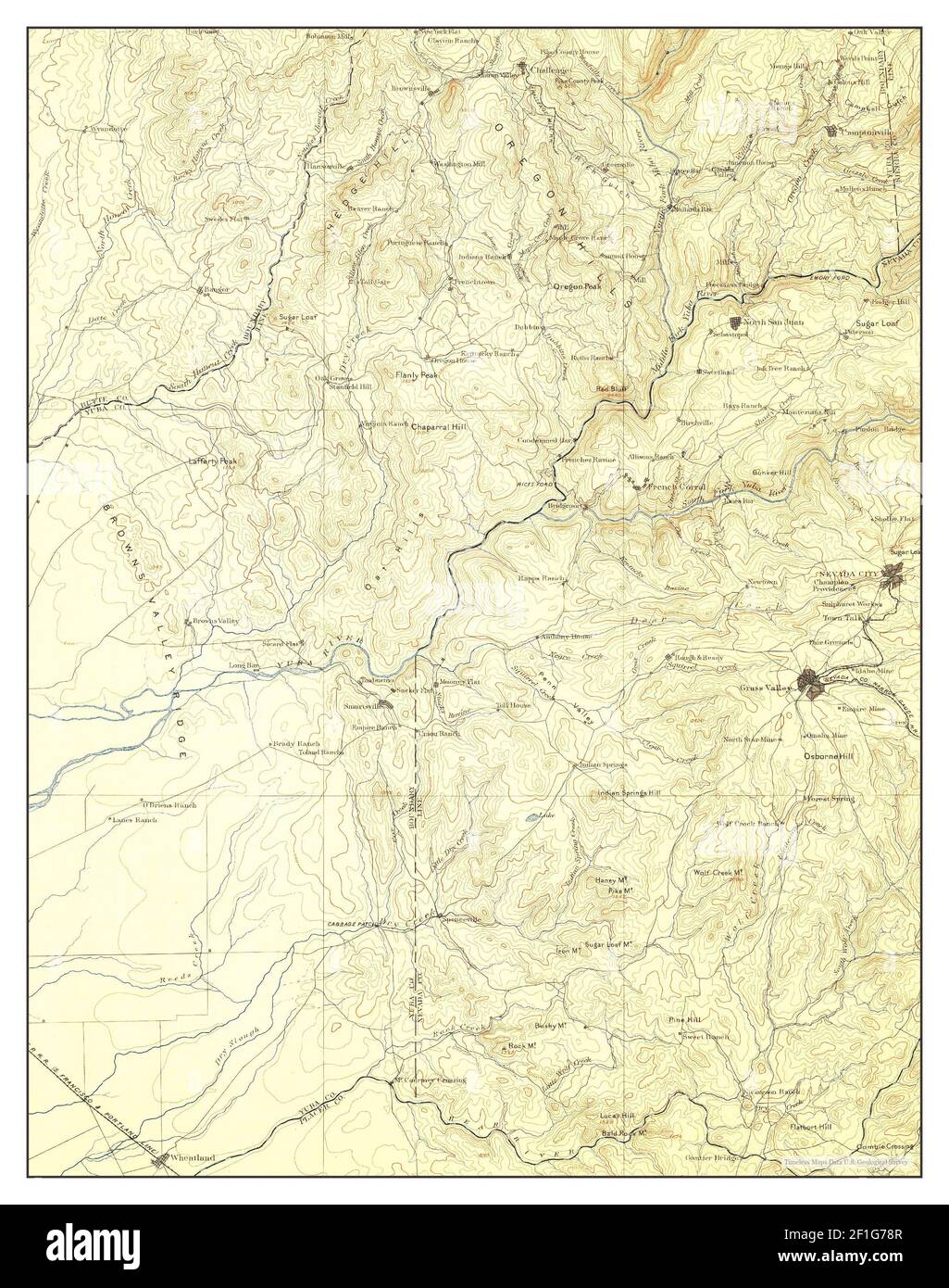 Smartsville, California, map 1895, 1:125000, United States of America ...