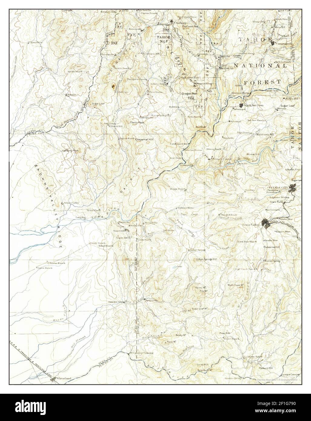 Smartsville, California, map 1895, 1:125000, United States of America ...