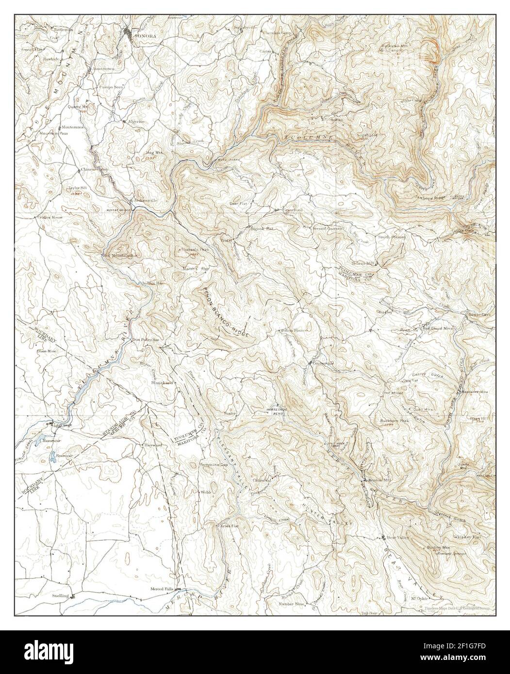 Sonora, California, map 1897, 1:125000, United States of America by ...