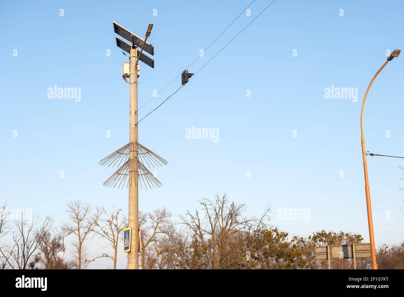 Street traffic lights powered solar cell panel Stock Photo - Alamy