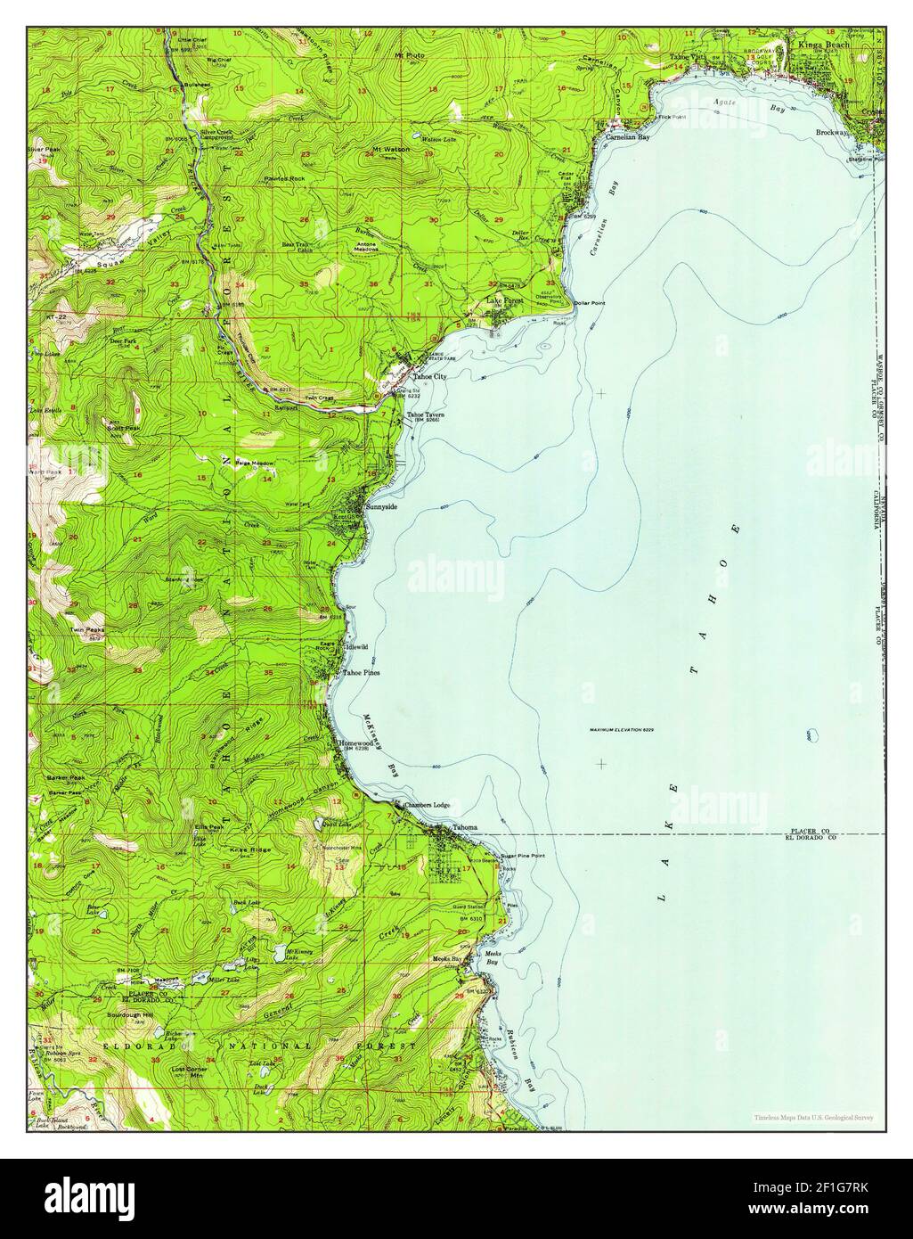 Tahoe map hi-res stock photography and images - Alamy
