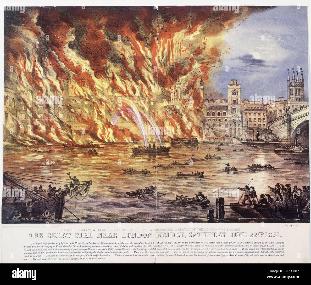 Read and Company - print; coloured lithograph - The Great Fire Near ...