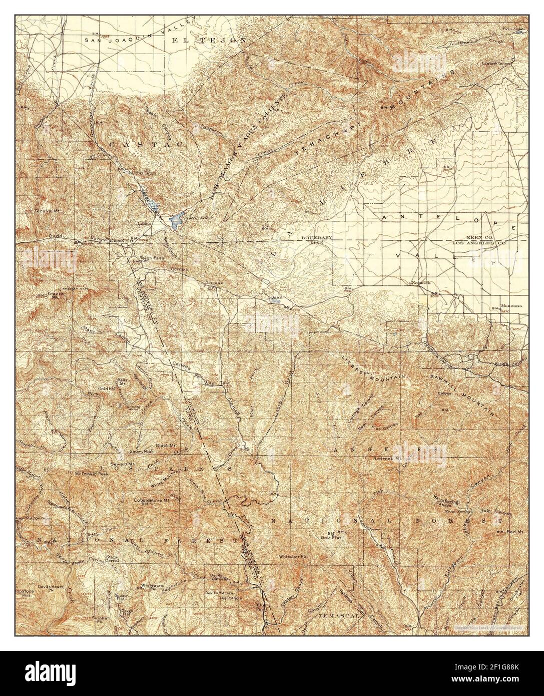 Tejon, California, map 1903, 1:125000, United States of America by ...