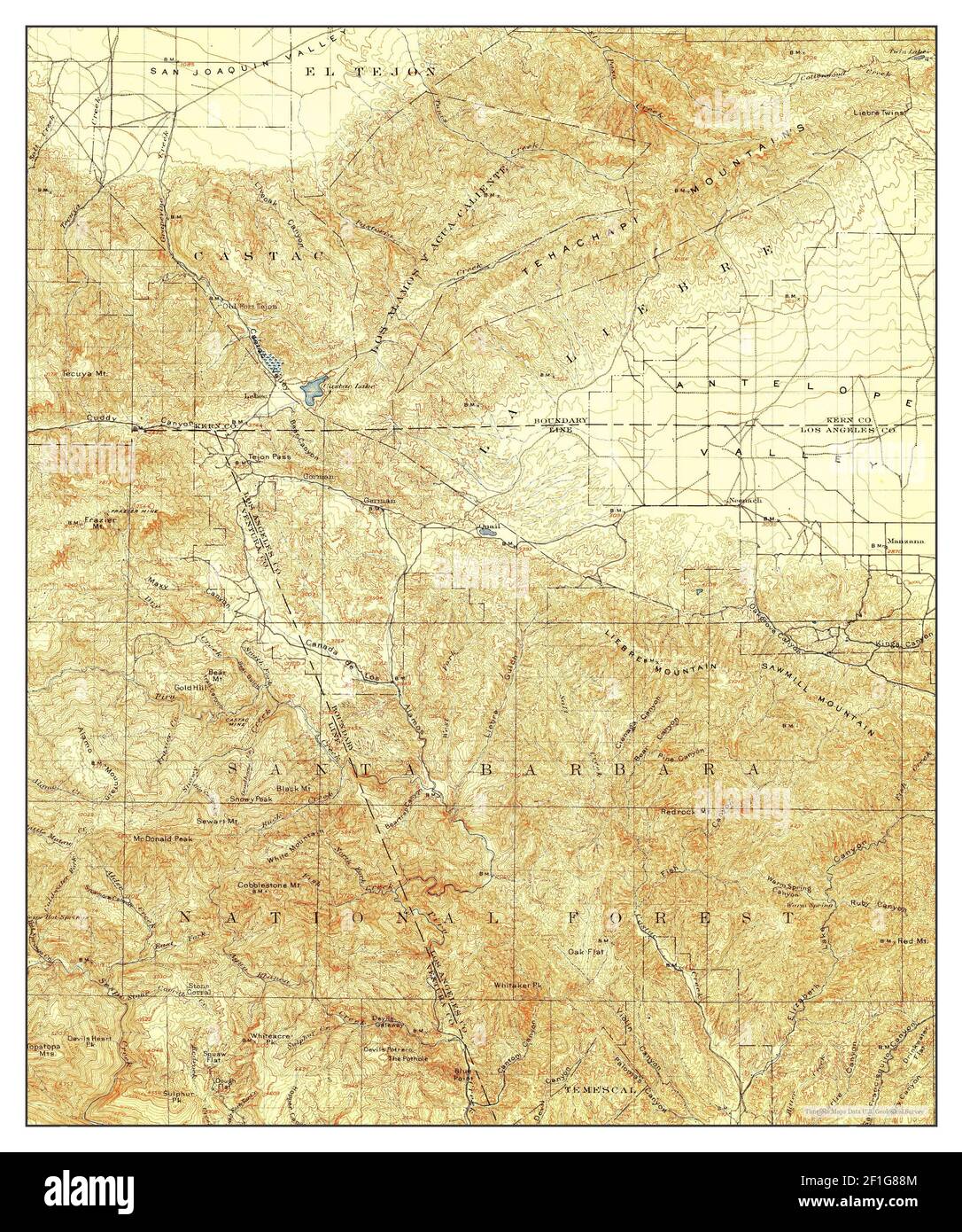 Tejon, California, map 1903, 1:125000, United States of America by ...