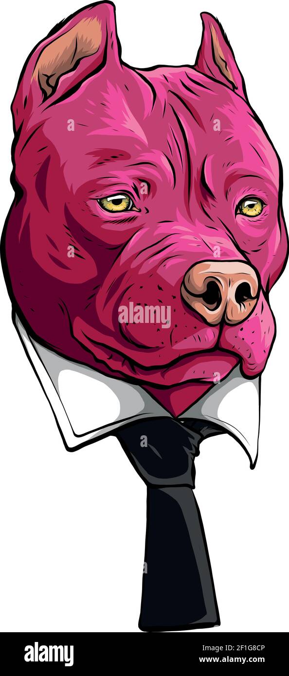 pitbull head with necktie vector illustration design Stock Vector Image ...