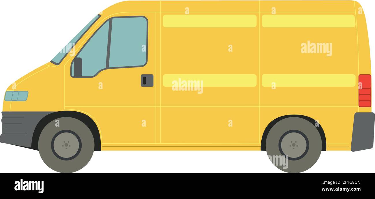 Large yellow van on a white background - Vector illustration Stock ...