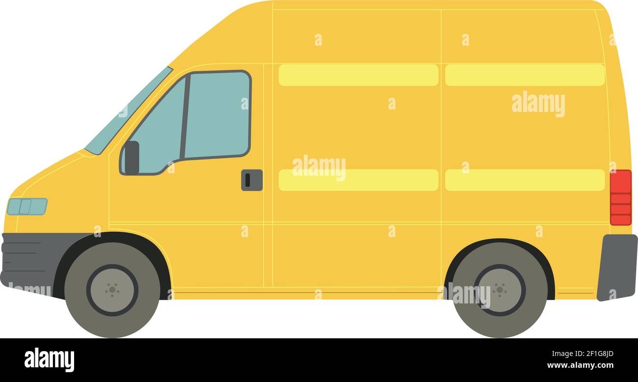 Large yellow van on a white background - Vector illustration Stock ...