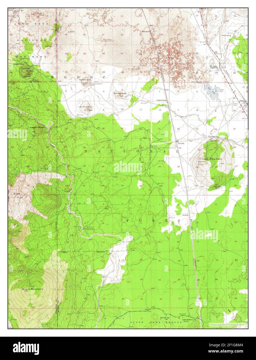 Timber Mountain, California, map 1952, 1:62500, United States of ...