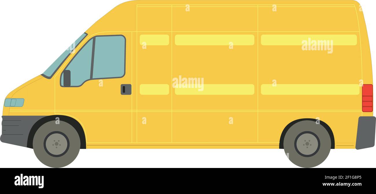Large yellow van on a white background - Vector illustration Stock ...