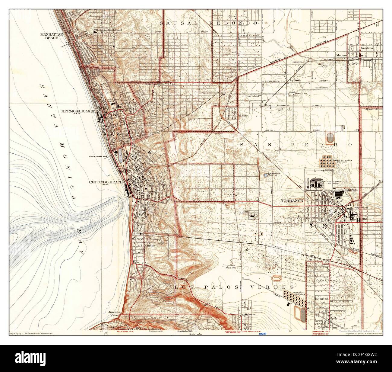 Torrance, California, map 1934, 1:24000, United States of America by ...
