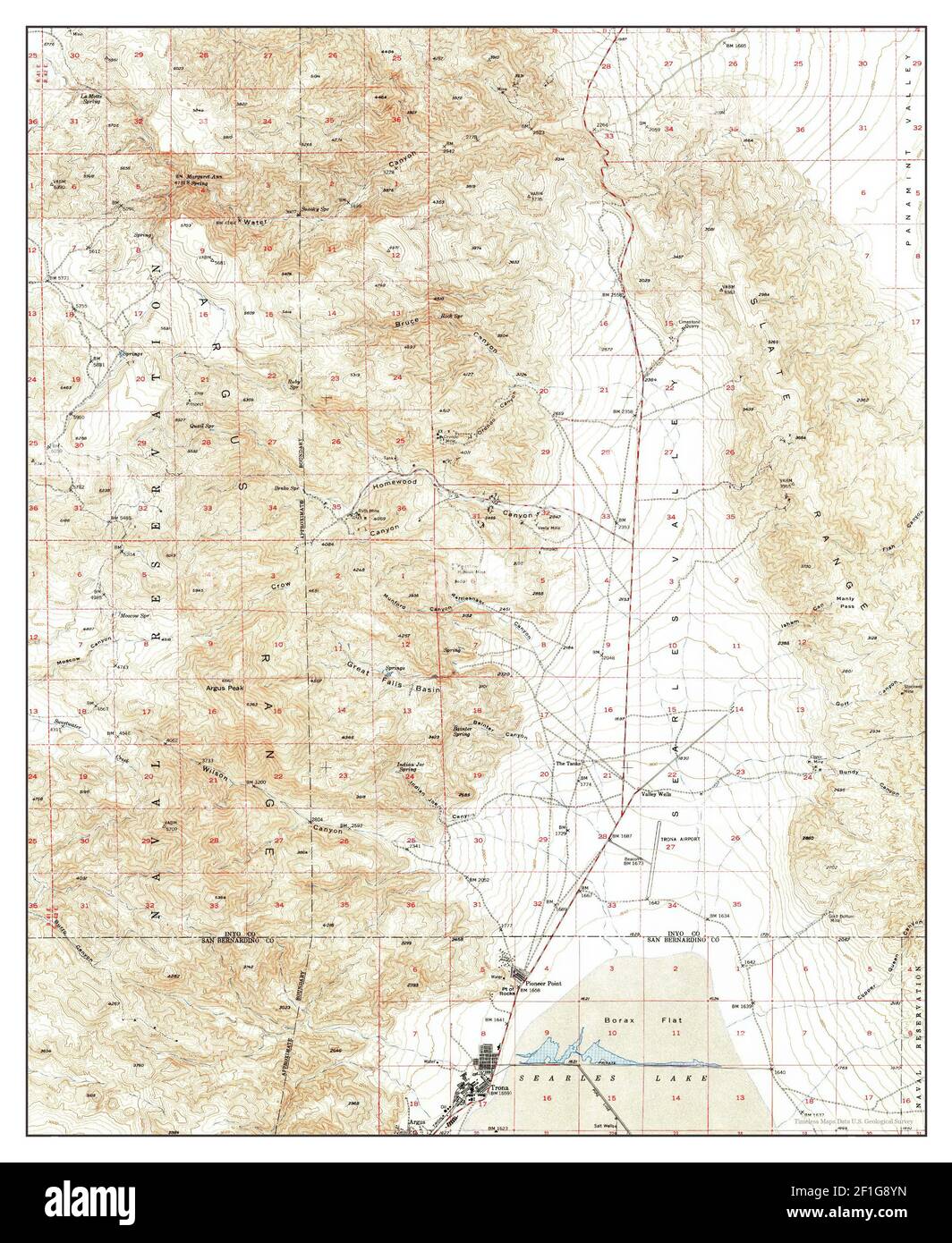 Trona, California, map 1949, 1:62500, United States of America by ...