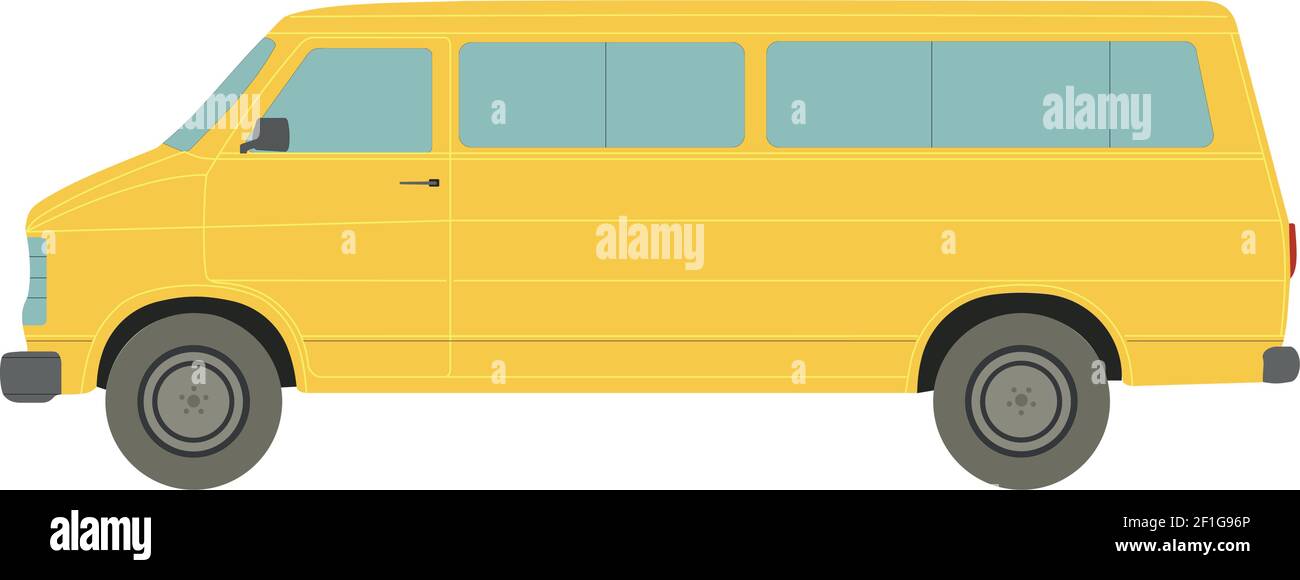 Large yellow van on a white background - Vector illustration Stock ...