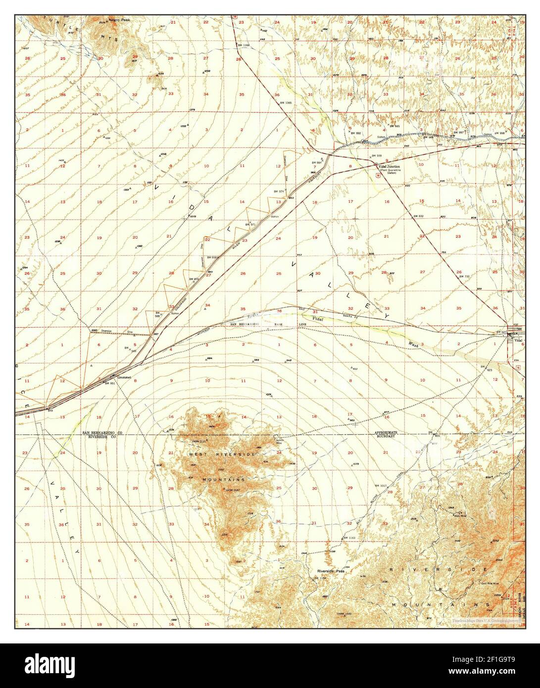 Vidal, California, map 1950, 1:62500, United States of America by ...