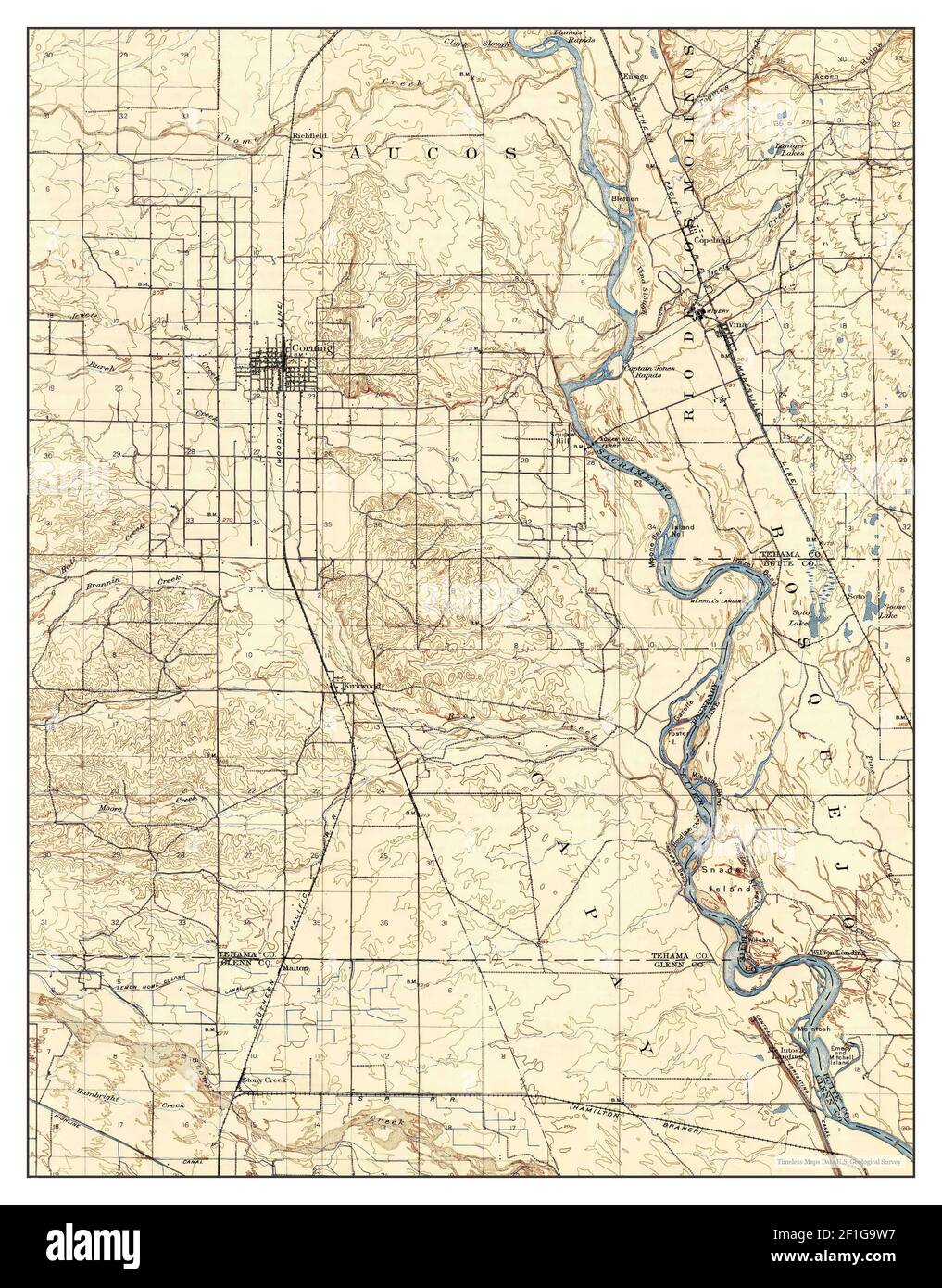 Vina, California, map 1904, 1:62500, United States of America by ...