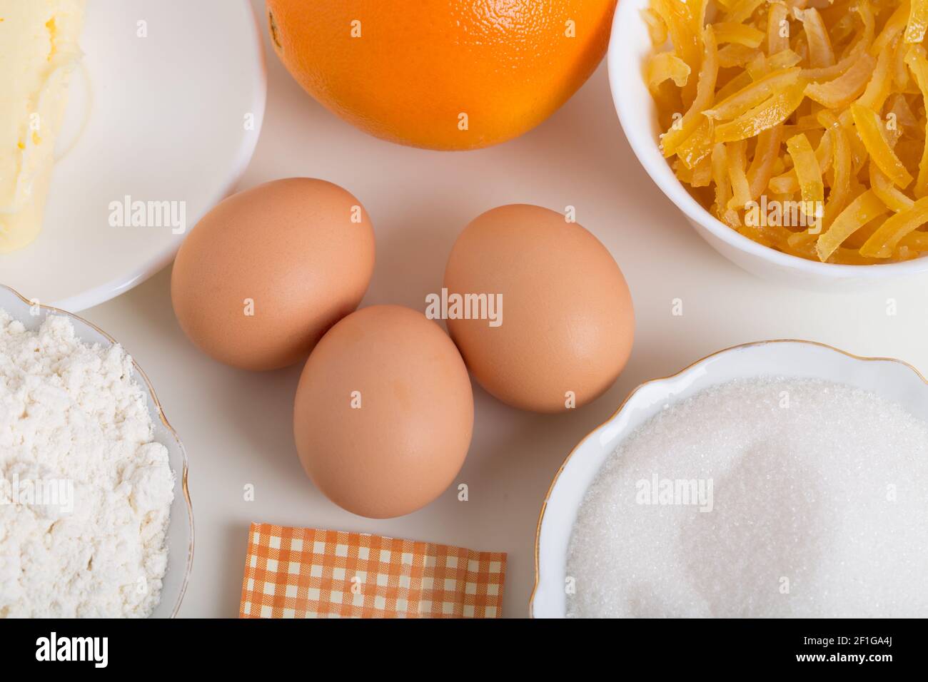Various ingredients for baking cake. Macro. Photo can be used as a ...