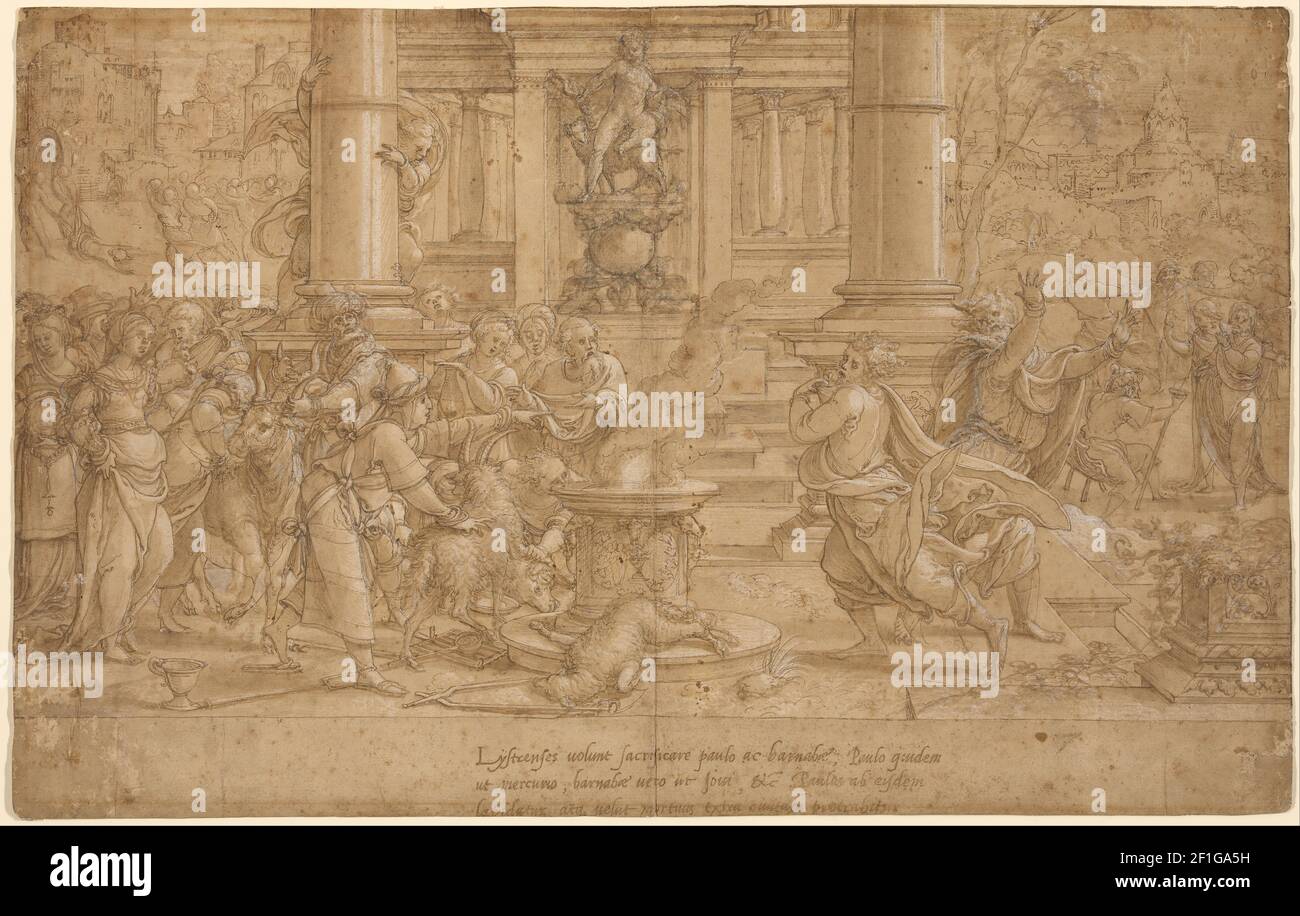 Pieter Coecke van Aelst (Flemish - The Sacrifice at Lystra Stock Photo - Alamy
