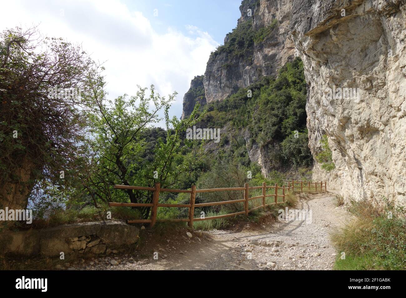 Beautiful mountain scenery with wooden fences hi-res stock photography ...