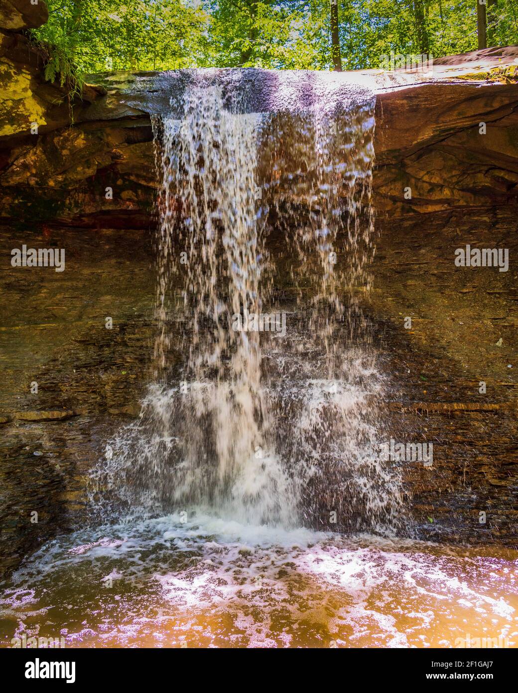 A view of the scenic Blue Hen Falls in Cuyahoga Valley National Park, Ohio Stock Photo - Alamy