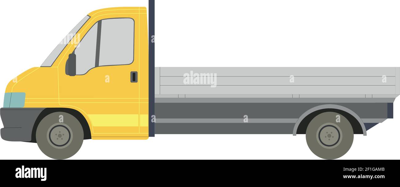 Big yellow cargo truck on a white background - Vector illustration ...